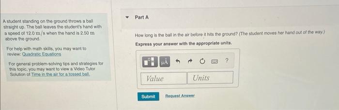 Solved A student standing on the ground throws a ball | Chegg.com