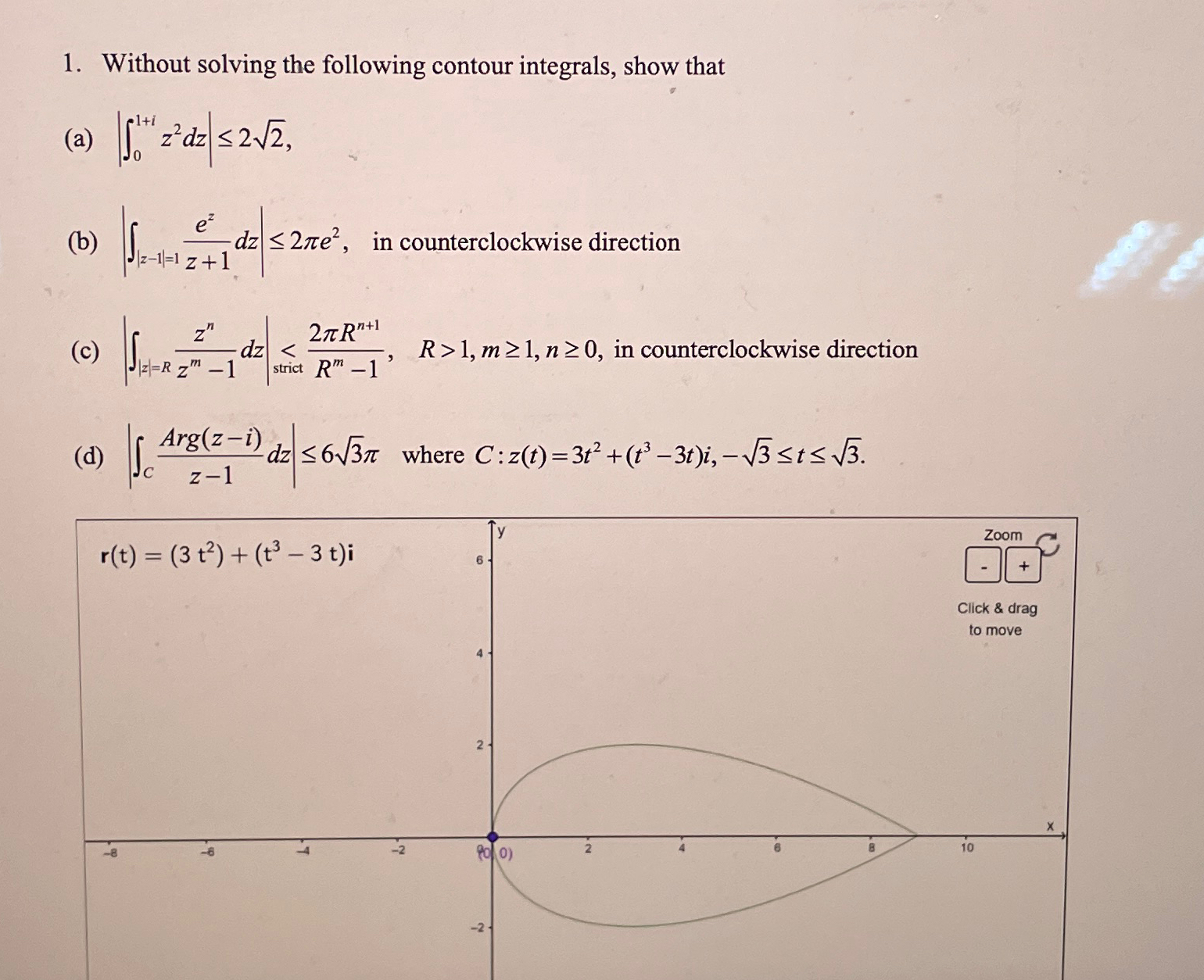 Solved Without solving the following contour integrals, show | Chegg.com