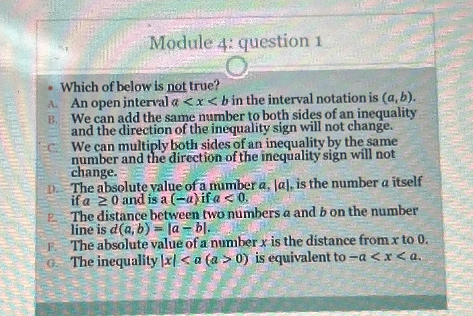 Solved Module 4: question 1Which of below is not true?A. ﻿An | Chegg.com