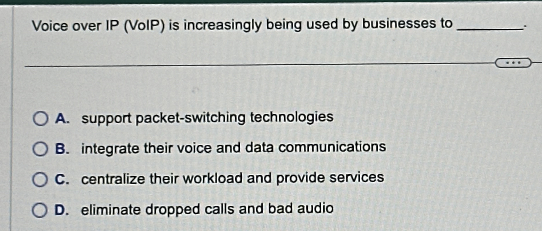 Solved Voice over IP (VoIP) ﻿is increasingly being used by | Chegg.com