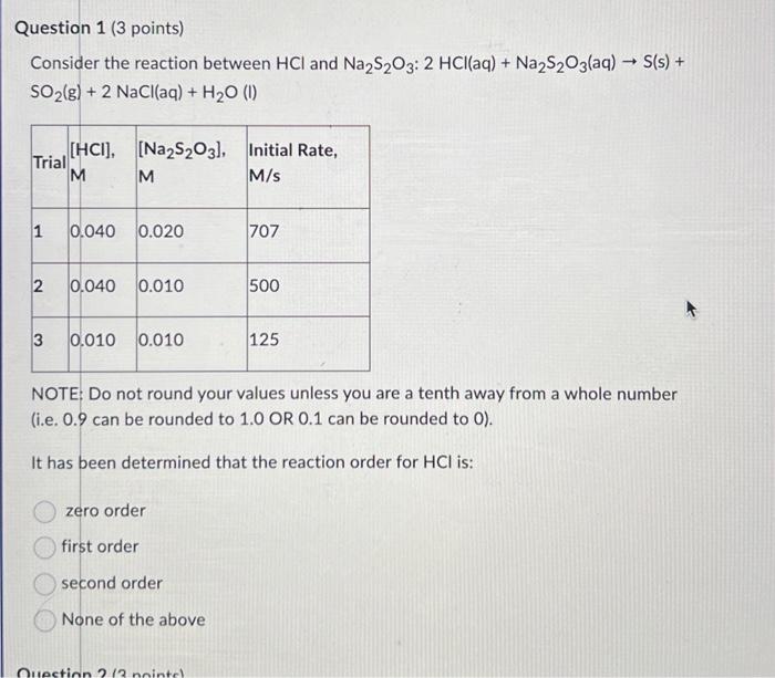 Solved Consider the reaction between HCl and Na2 | Chegg.com
