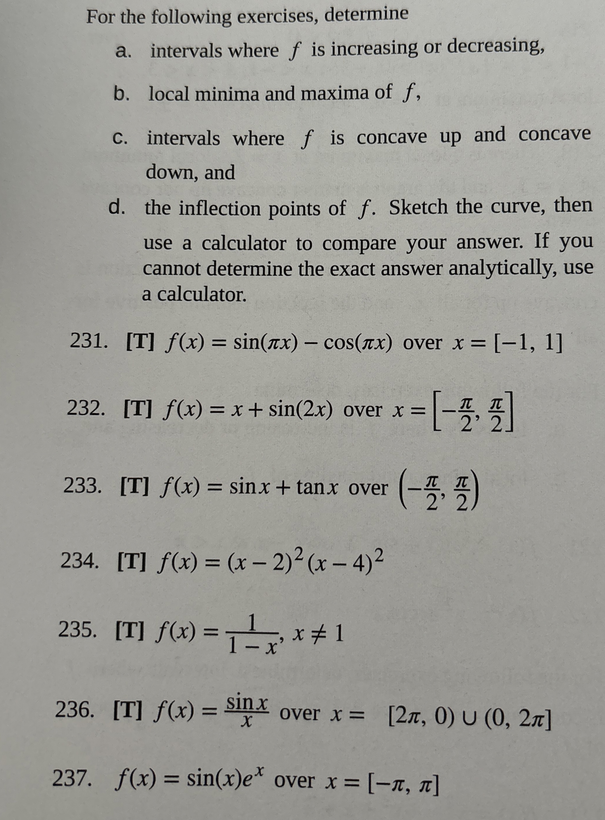 Solved For the following exercises, determinea. ﻿intervals | Chegg.com