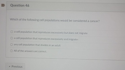 Solved Question 46Which of the following cell populations | Chegg.com