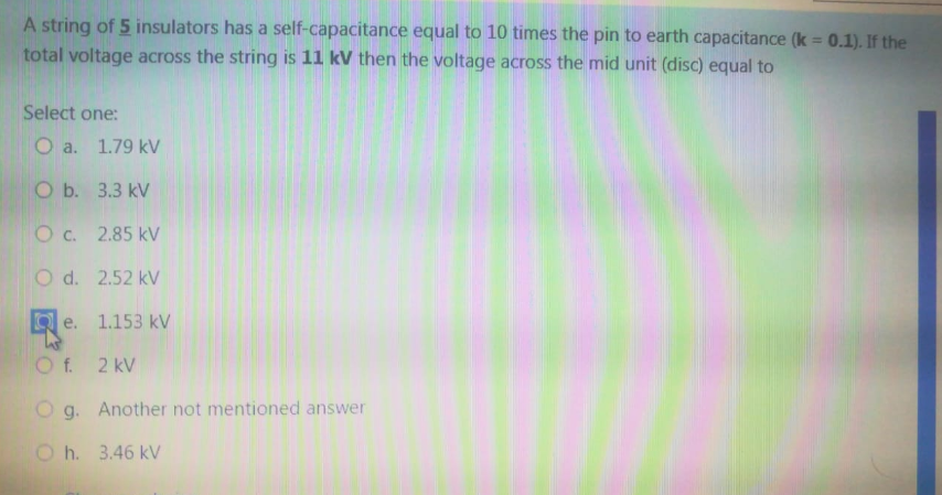 Solved A string of 5 insulators has a self-capacitance equal | Chegg.com