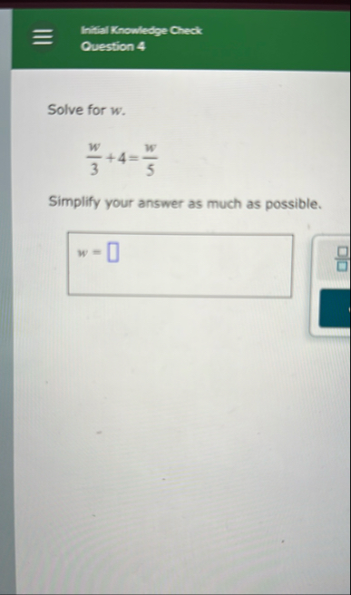 Initial Knowledge CheckQuestion 4Solve for | Chegg.com