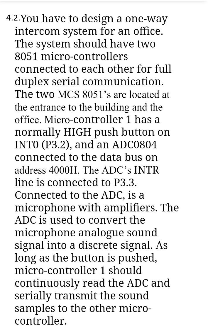 Solved 4.1.Consider Figure Q4. Use edge triggered interrupts | Chegg.com