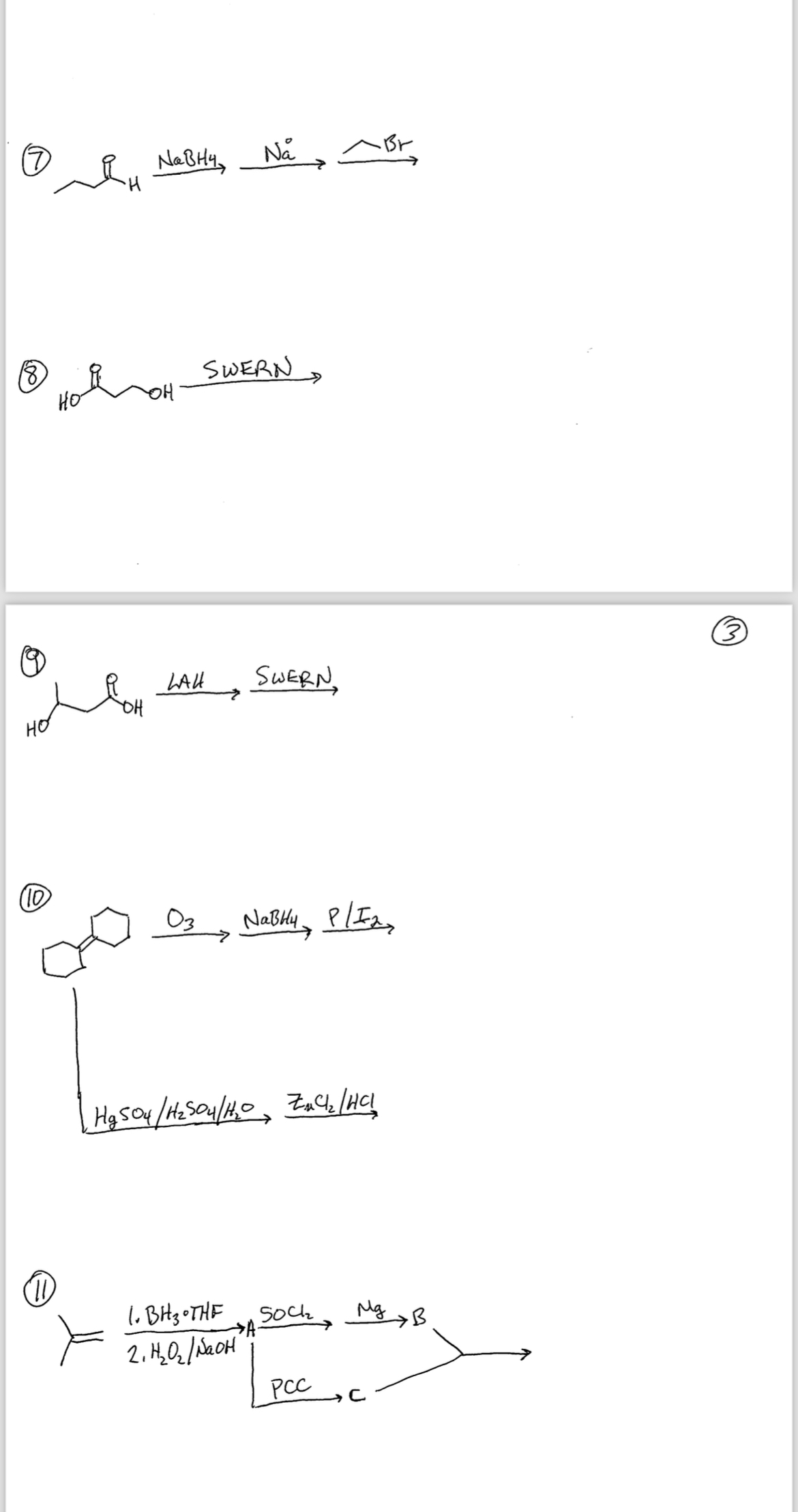 Solved How to solveTo get thr final product of these alcohol | Chegg.com