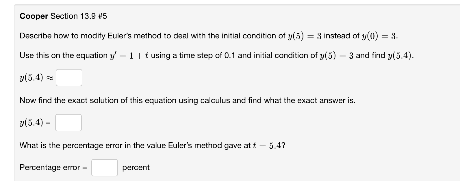 Solved Cooper Section 13.9 ﻿# 5Describe how to modify | Chegg.com