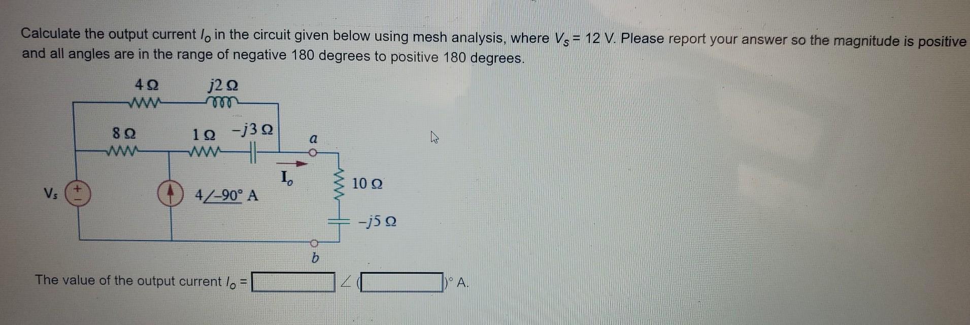 Solved Calculate the output current loin the circuit given | Chegg.com