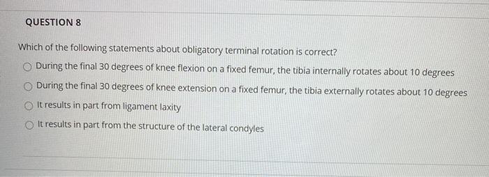 Solved QUESTION 8 Which of the following statements about | Chegg.com