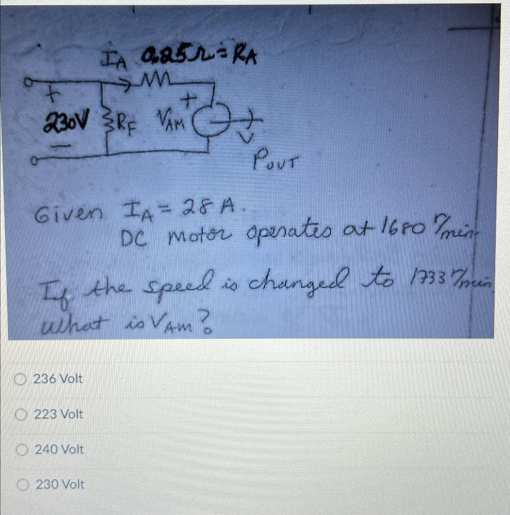 Solved Given IA=28A.DC motor openates at 16 ﻿ro 7 ﻿mintIf | Chegg.com