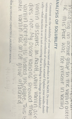 Solved IR icating an acetate group in the vanlin aceto IR | Chegg.com