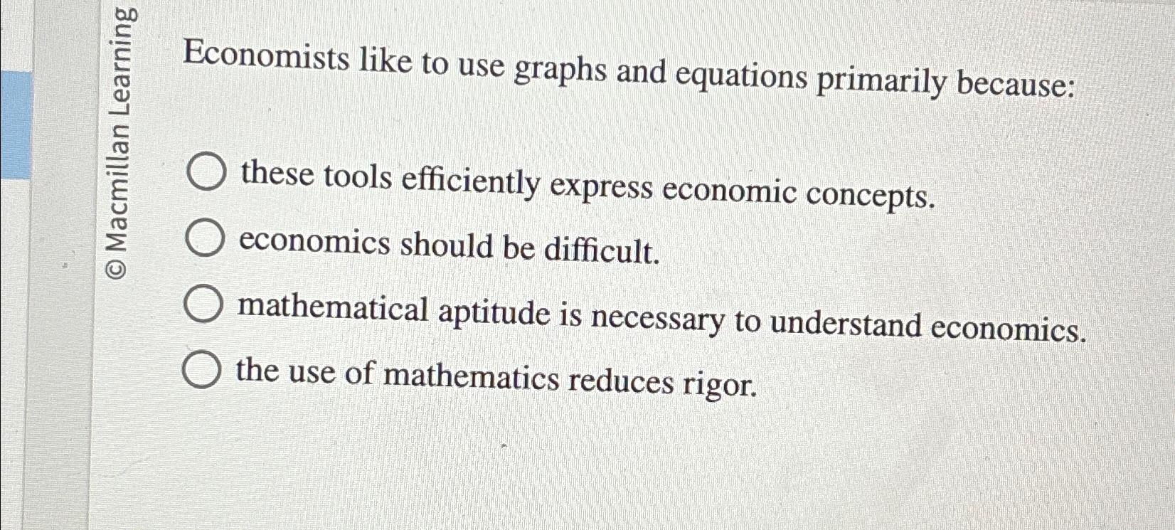 Solved these tools efficiently express economic | Chegg.com