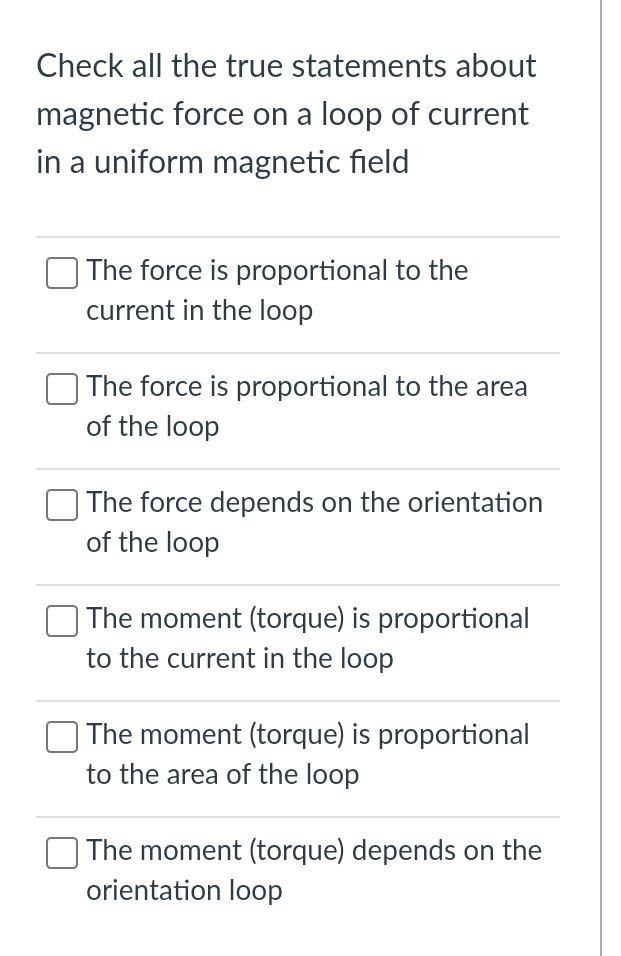 Solved Check all the true statements about magnetic force on | Chegg.com
