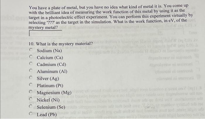 You have a plate of metal, but you have no idea what | Chegg.com