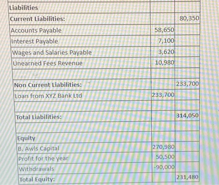 Solved Using the financial statements provided calculate and | Chegg.com