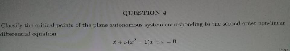 Solved Classify the critical points of the plane autonomous | Chegg.com