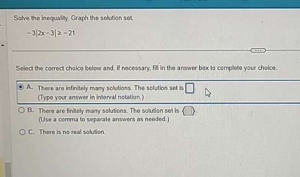 Solved Solve the inequality. Graph the solution | Chegg.com