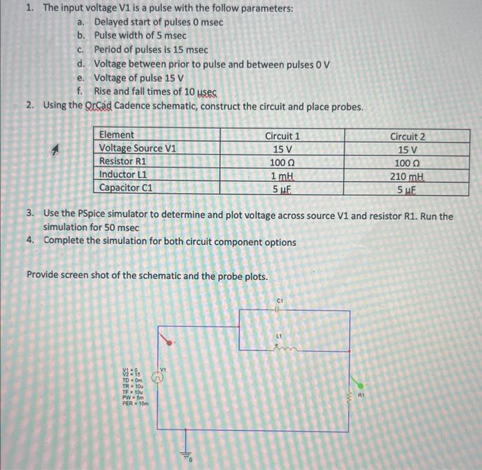 Solved please determine and plot voltage across source V1 | Chegg.com