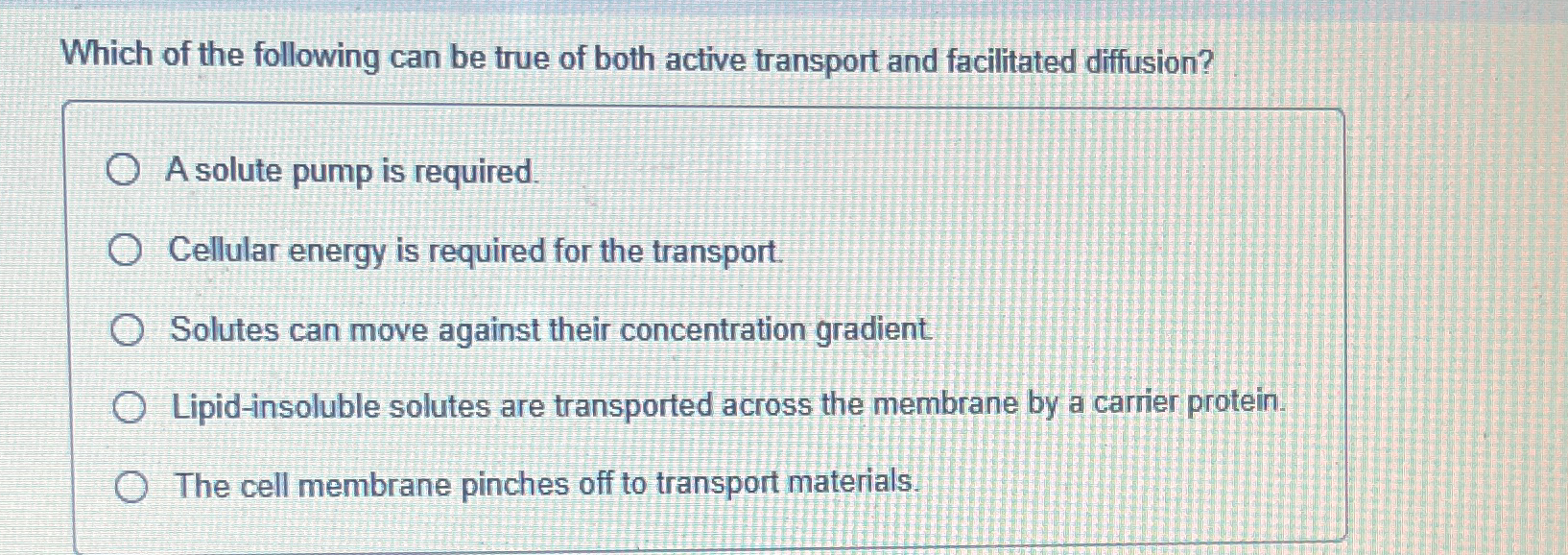 Solved Which of the following can be true of both active | Chegg.com