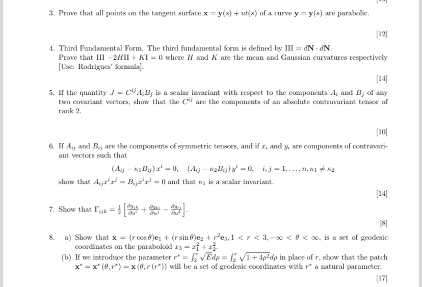 Solved Prove that all points on the tangent surface | Chegg.com