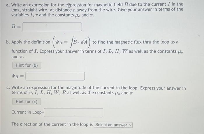 Solved Shown below is a long, straight wire with current I | Chegg.com