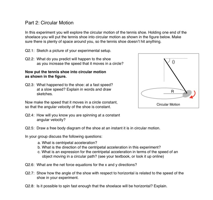 Solved Part 2: Circular Motion In this experiment you will | Chegg.com