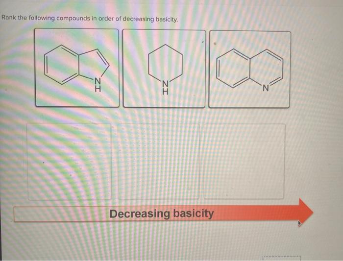 Solved Rank The Following Compounds In Order Of Decreasing