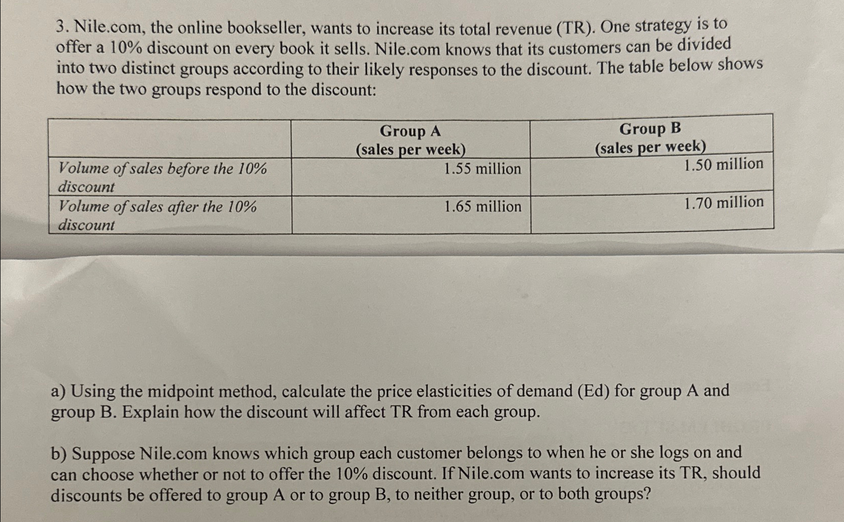 Solved Nile.com, the online bookseller, wants to increase | Chegg.com