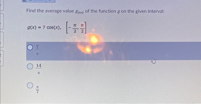 Solved Find the average value gave of the function g on the | Chegg.com