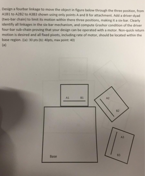 Solved Design a fourbar linkage to move the object in figure | Chegg.com
