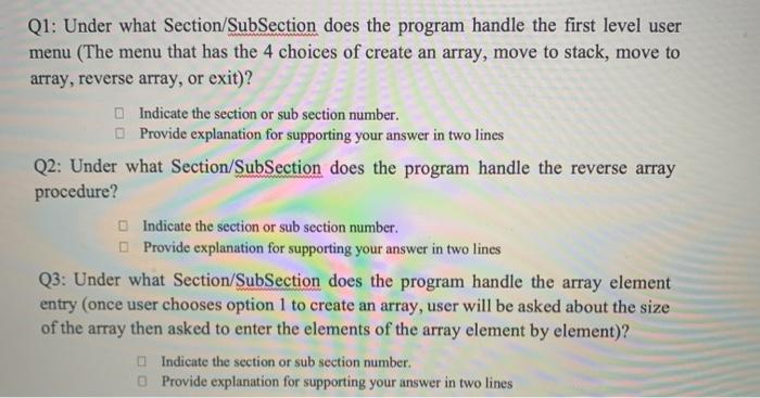 Q1: Under what Section/SubSection does the program | Chegg.com