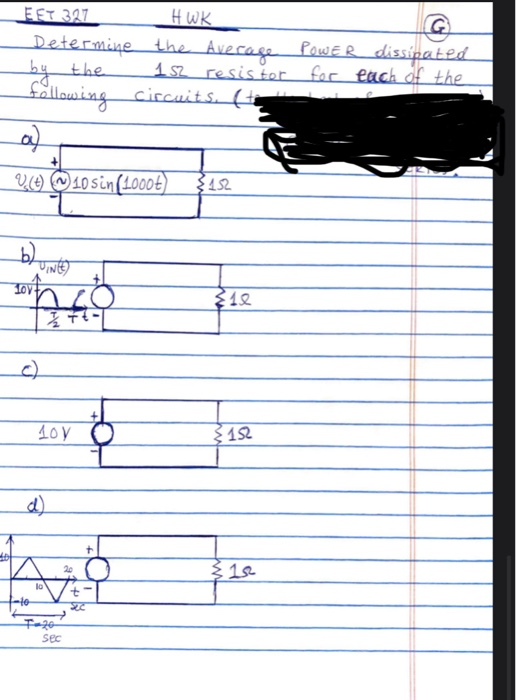 Solved EFT 327 Determine the Avecase by the 152 resistor ng | Chegg.com