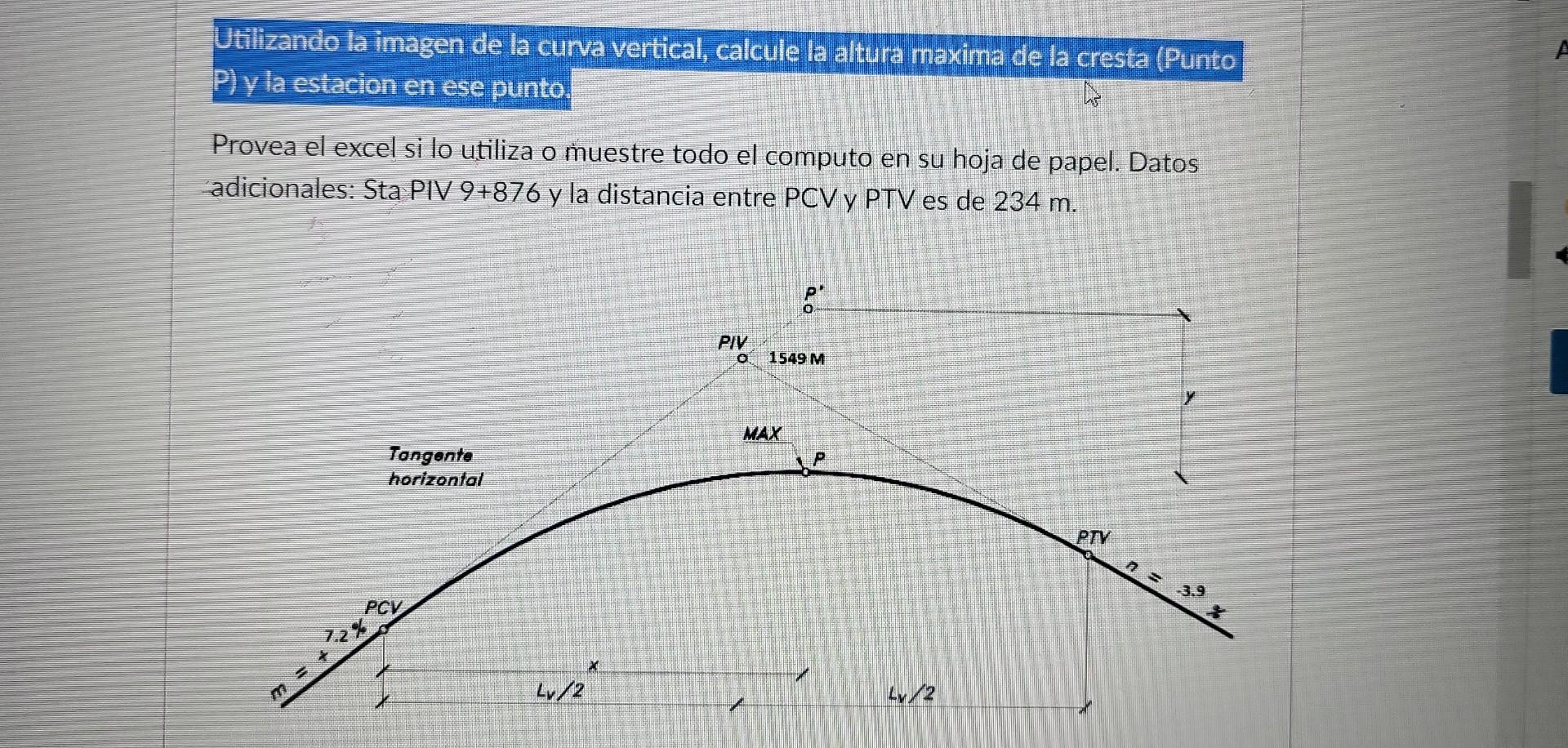 Solved Using the image of the vertical curve, calculate the | Chegg.com
