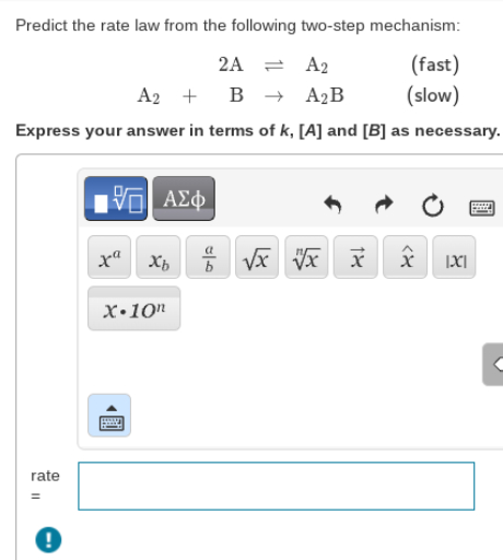 Solved Predict the rate law from the following two-step | Chegg.com