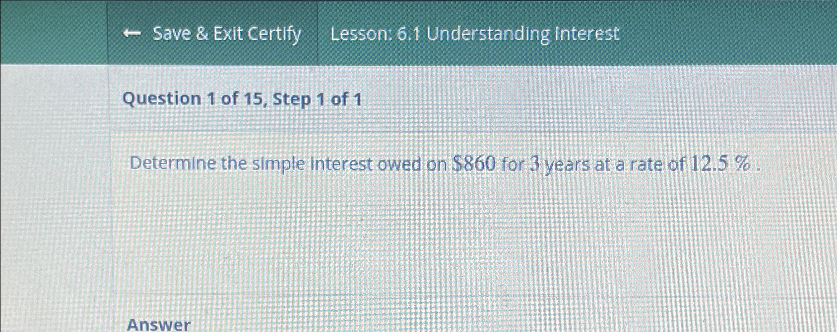 Solved Save & Exit CertifyLesson. 6.1 ﻿Understanding | Chegg.com