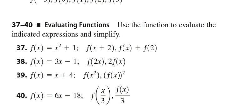 Solved 37-40 Evaluating Functions Use the function to | Chegg.com