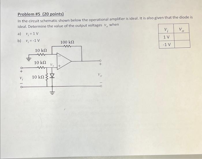 Solved Problem \#5 (20 points) In the circuit schematic | Chegg.com