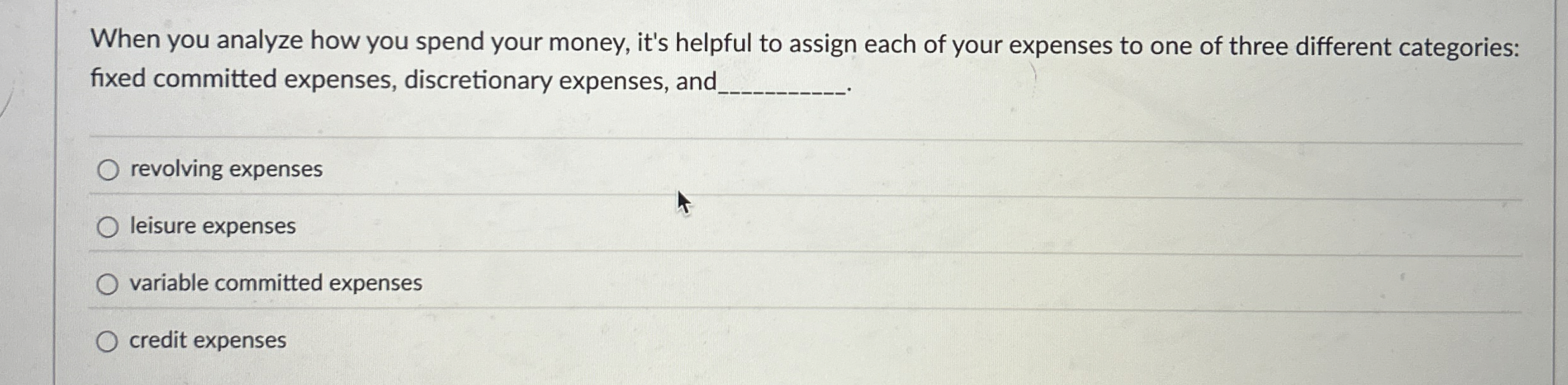 Solved When you analyze how you spend your money, it's | Chegg.com