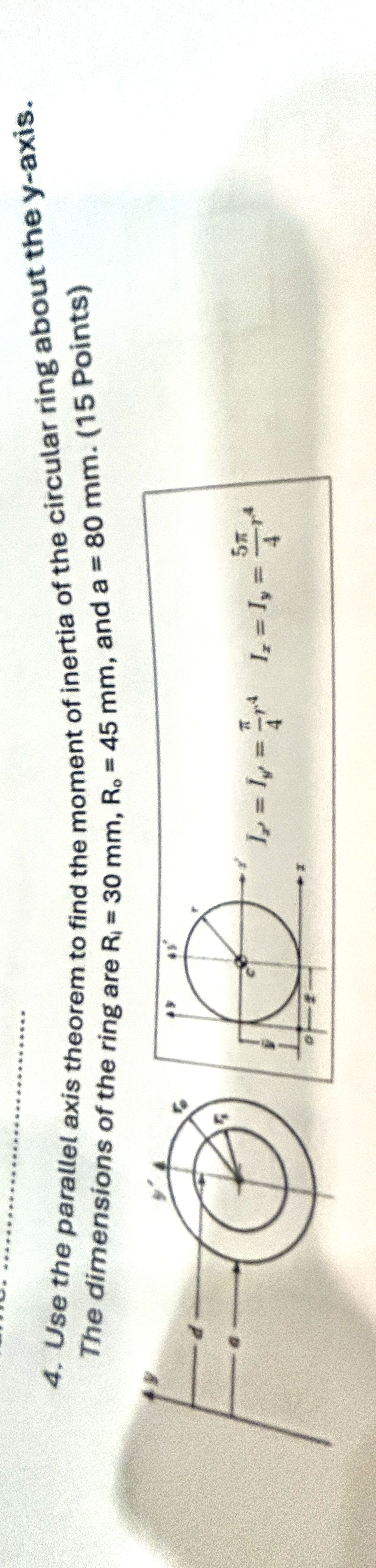 Solved by an EXPERT Use the parallel axis theorem to find the moment of | Chegg.com