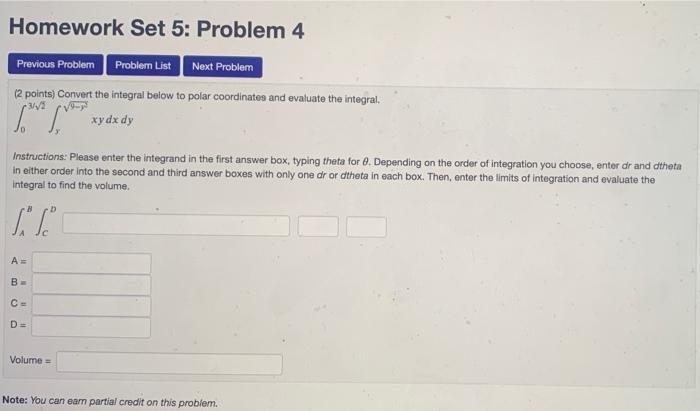 Solved Homework Set 5: Problem 4 Previous Problem Problem | Chegg.com