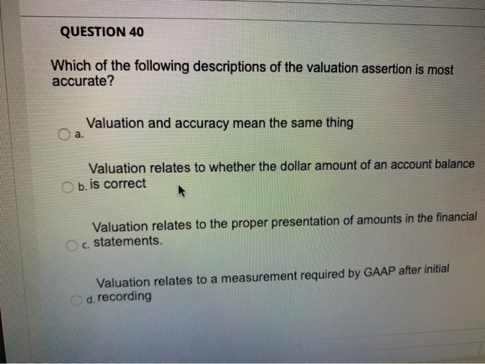 Solved QUESTION 40 Which of the following descriptions of | Chegg.com