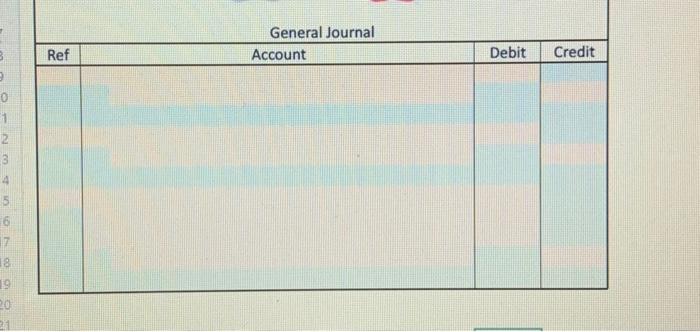 Solved fill out the general journal below, with the | Chegg.com