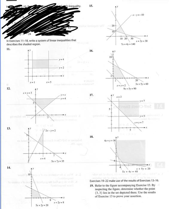 Solved 15. In Exercises 11-18, write a system of linear | Chegg.com Solved 15. In Exercises 11-18, write a system of linear | Chegg.com