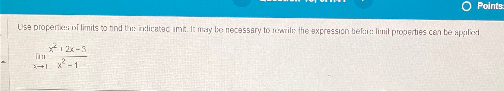 Solved Use properties of limits to find the indicated limit. | Chegg.com