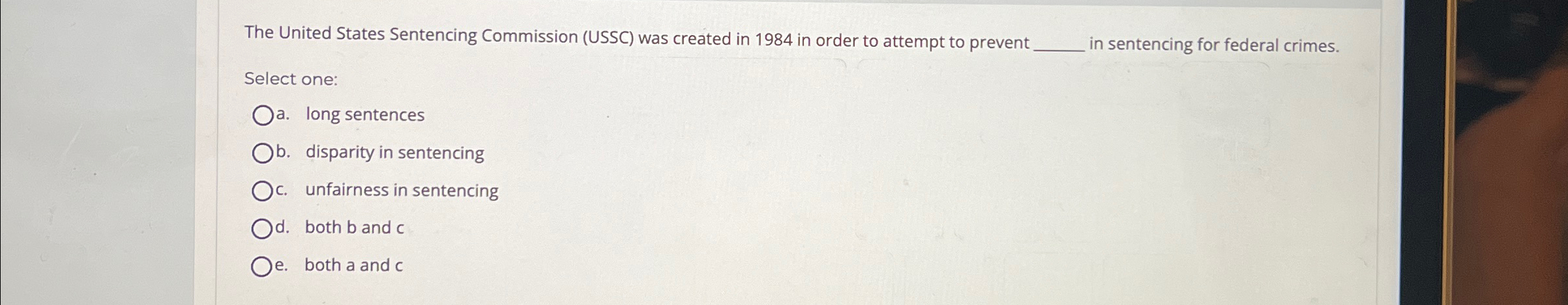 Solved The United States Sentencing Commission (USSC) ﻿was | Chegg.com