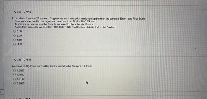 Solved QUESTION 18 In our class, there are 20 students. | Chegg.com