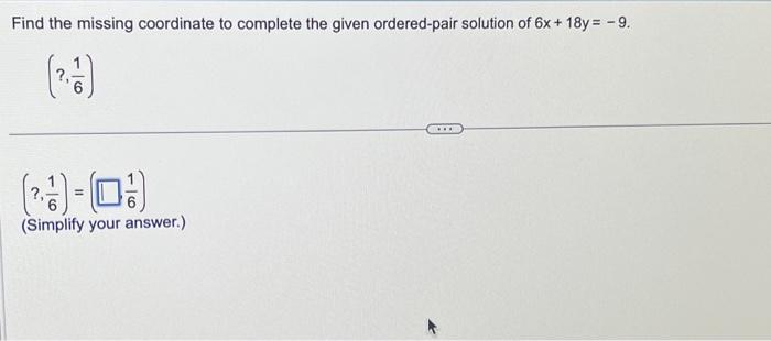 Solved Find the missing coordinate to complete the given | Chegg.com