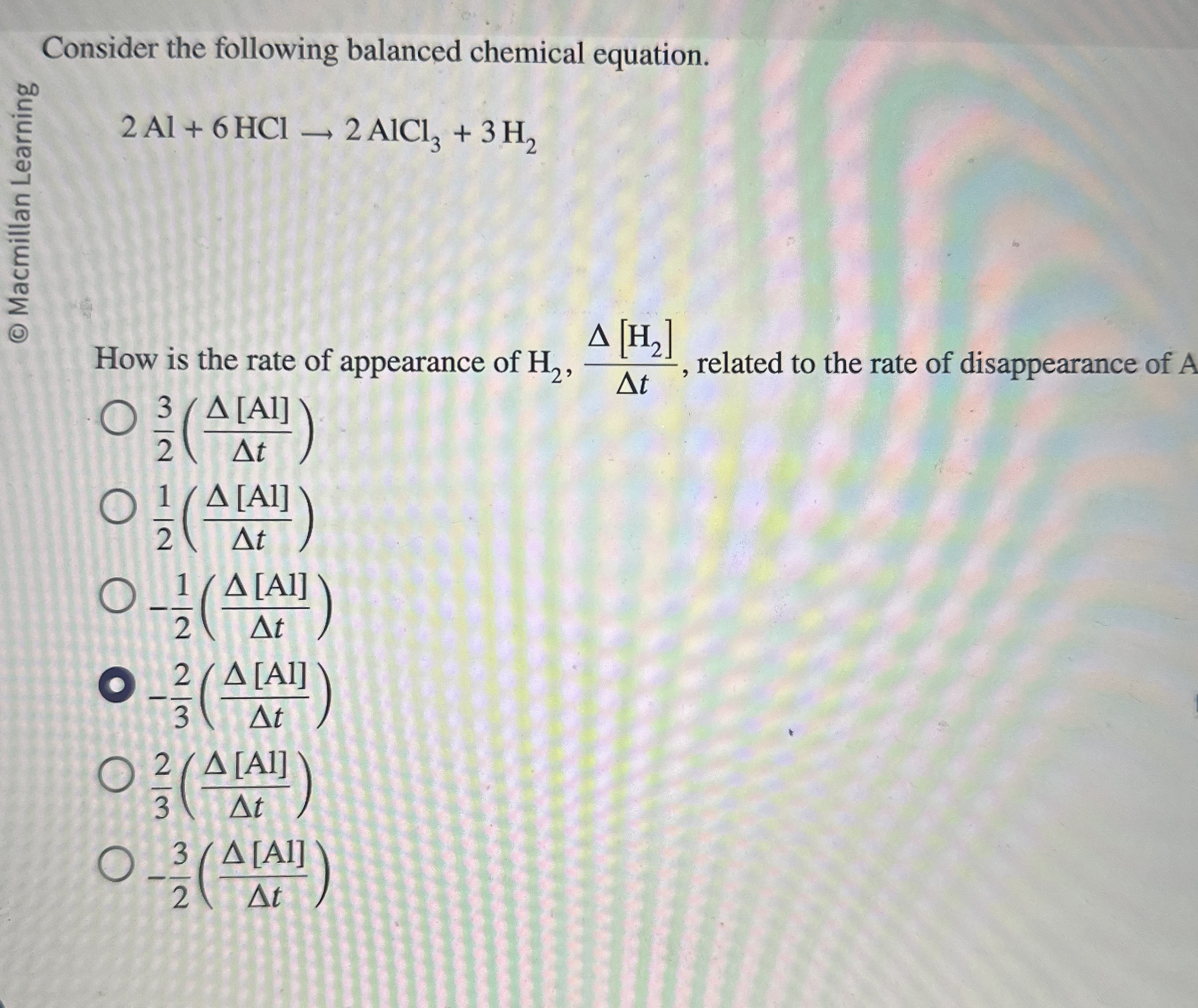 Solved Consider the following balanced chemical | Chegg.com