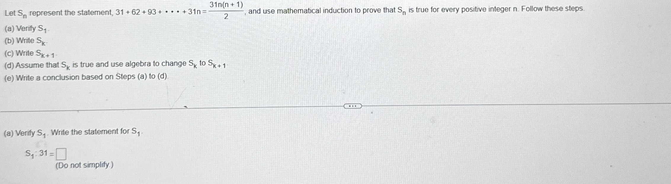 Let Sn ﻿represent the statement, | Chegg.com